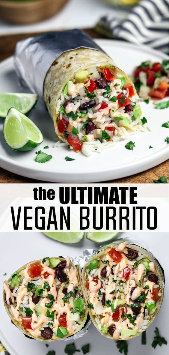 Chipotle Vegan Burrito with Cilantro Lime Rice - Awesome Recipe Ideas