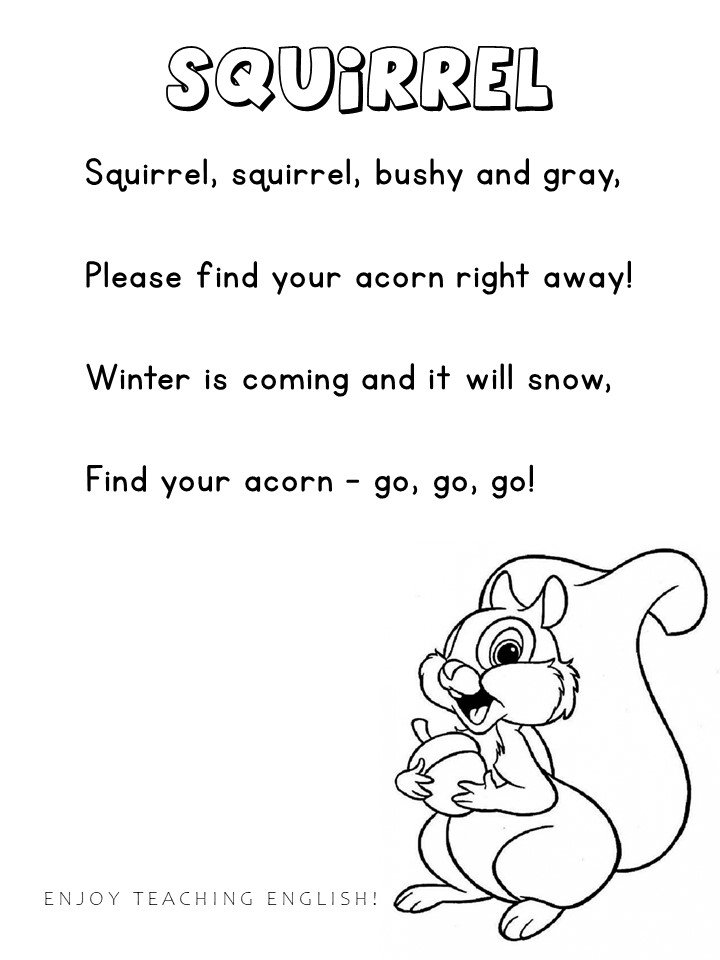 Enjoy Teaching English: Fall Poems - Popcorn, Apples, Rain, Squirrel ...