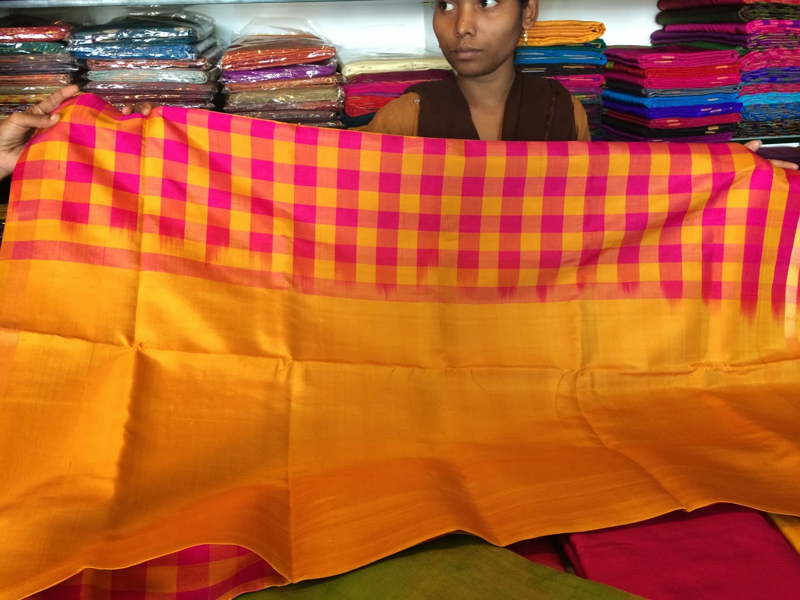 Harivillu Silks-Vastra for today's women: Uppada half and half saree ...