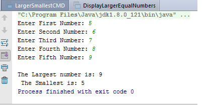Program in Java that Display the Largest & Smallest Number