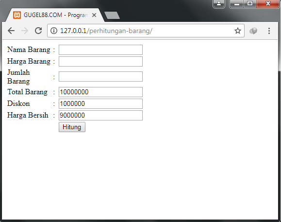 Cara membuat program perhitungan barang sederhana dengan PHP - GUGEL88.COM Cara membuat program perhitungan barang sederhana dengan PHP - GUGEL88.COM