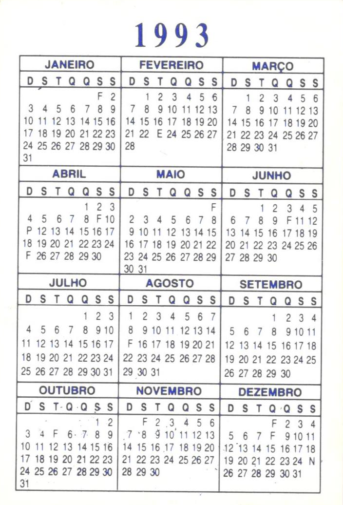 A minha Santarém: Calendário de 1993 dos Bombeiros Voluntários de Santarém