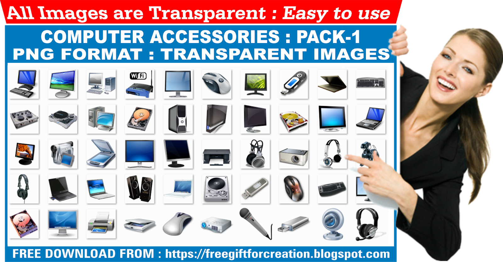 Free Download Computer Accessories Cliparts : Pack 1