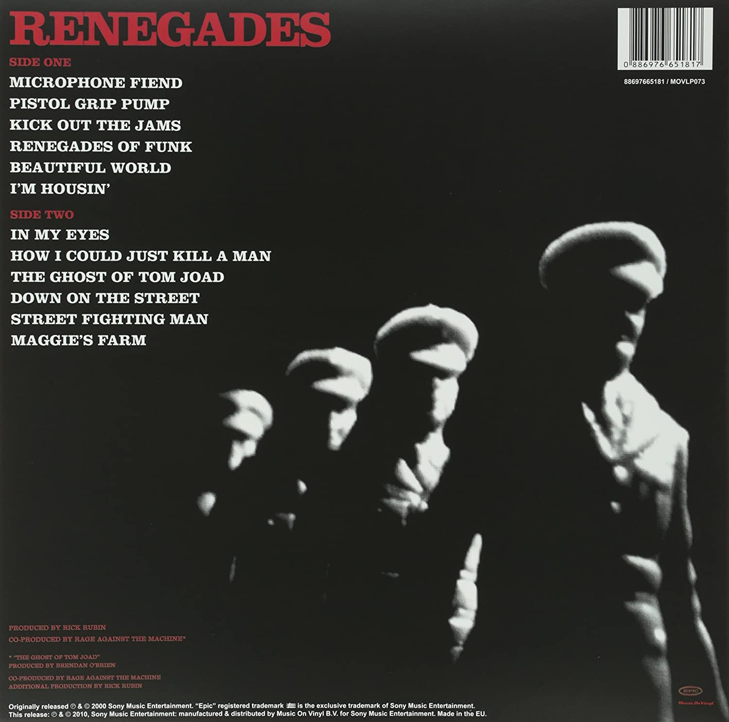 Classic Rock Covers Database: Rage Against The Machine - Renegades (2000)