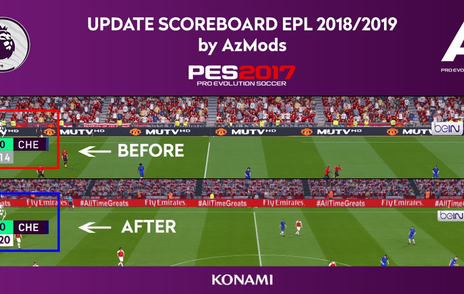 PES 2017 Scoreboard English Premier League 2018/2019 by AZ Mods ~ PES ...