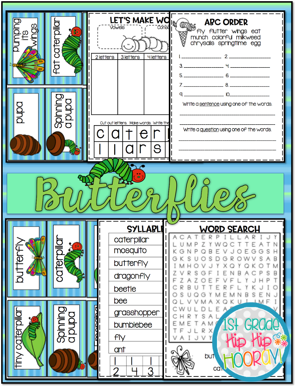 1st Grade Hip Hip Hooray!: Butterflies ... Paper Pencil or Distance ...