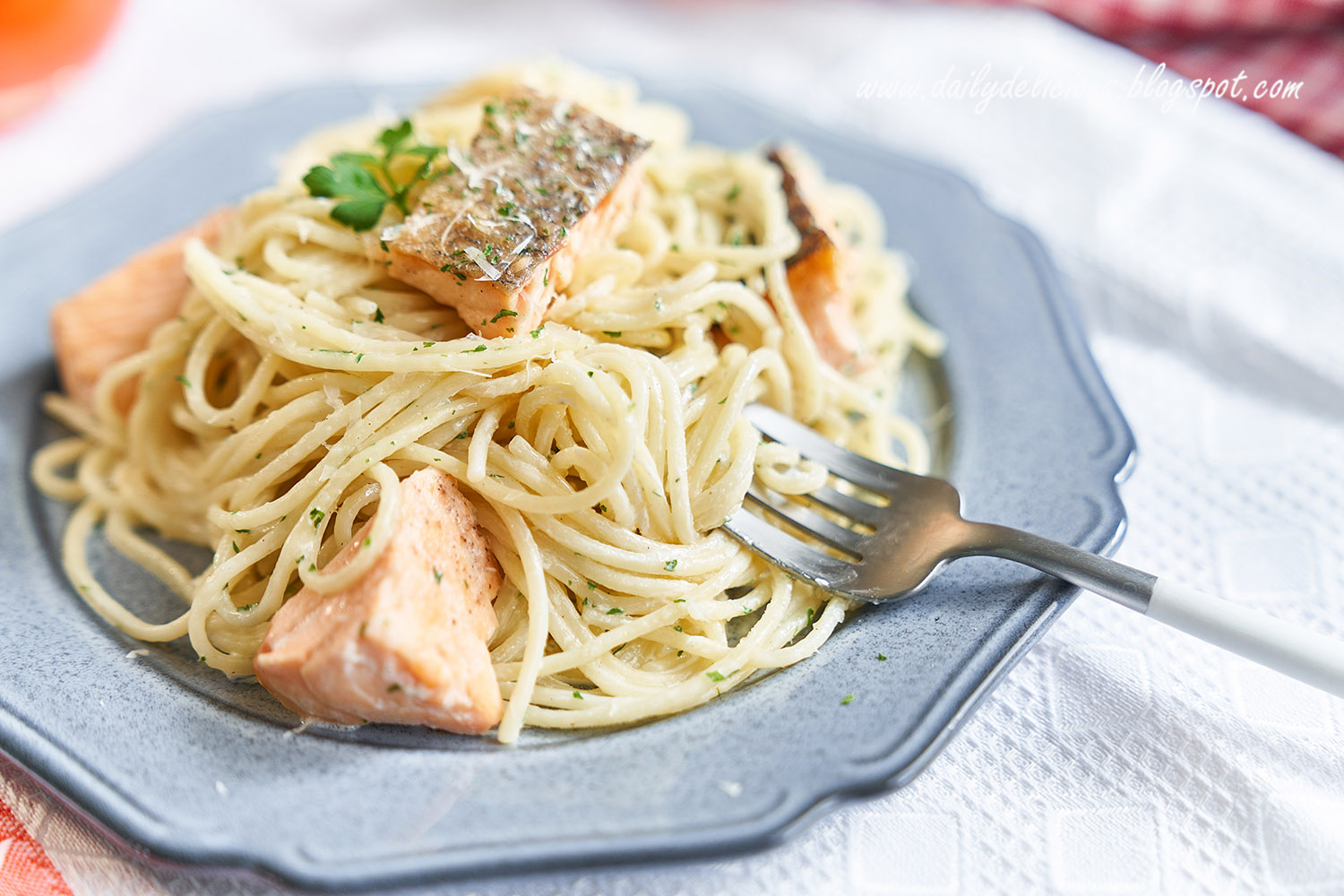 dailydelicious: Spaghetti Cream salmon