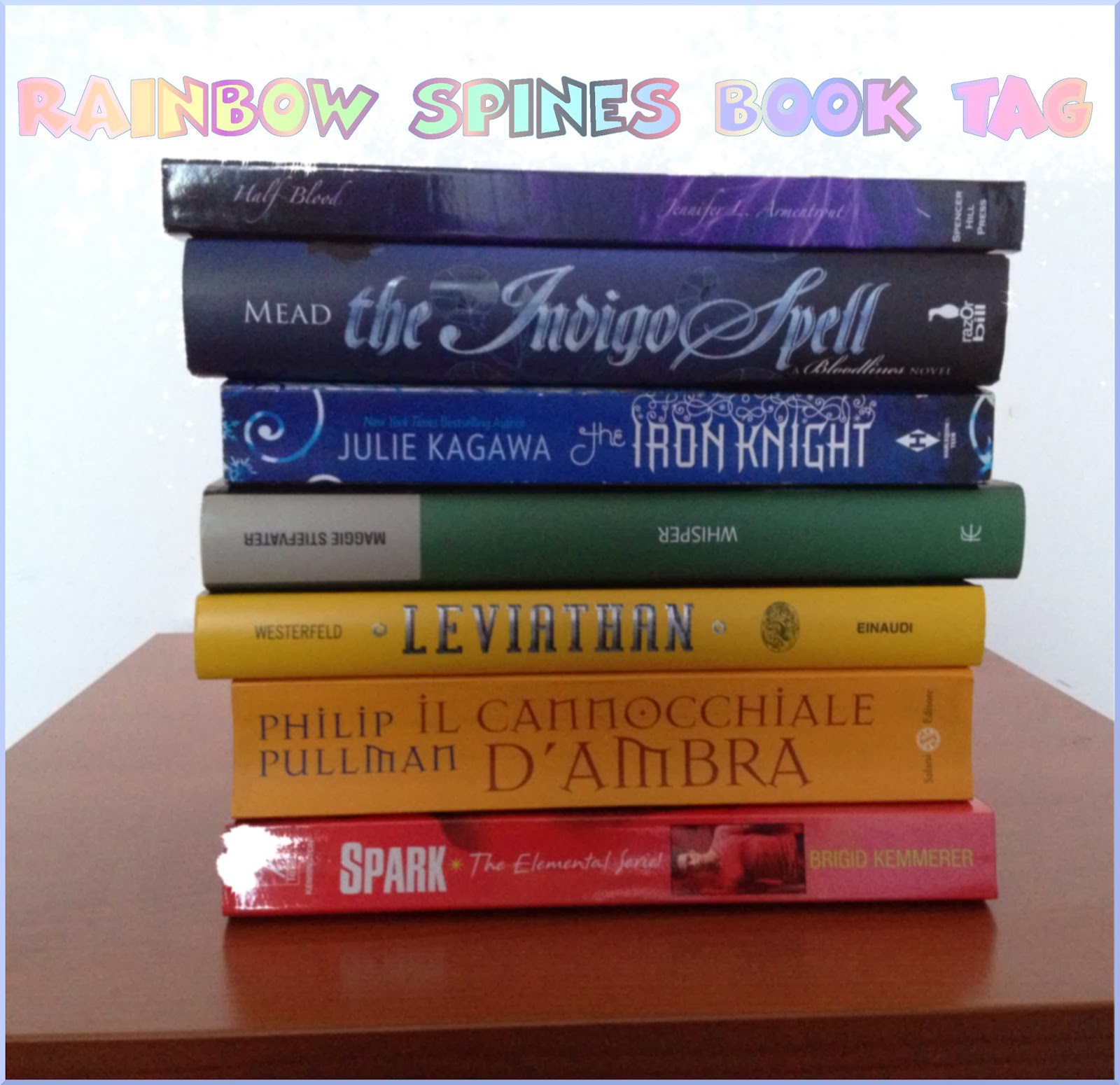 Book tag - Rainbow Spines - Down the rabbit hole