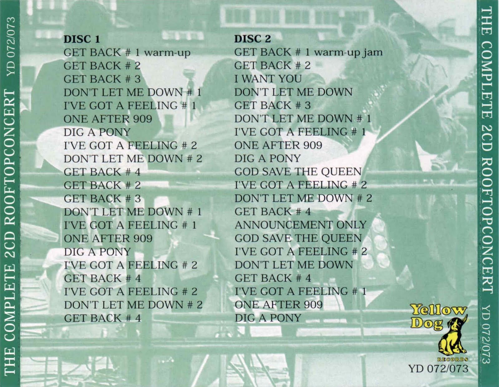 Beatles - 1969-01-30 - " The Complete 2 CD Rooftop Concert " (bootleg ...