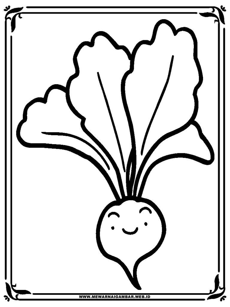 Mewarnai Gambar Lobak | Mewarnai Gambar