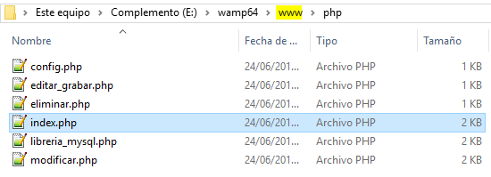 In learning code: CRUD con PHP y MySQL