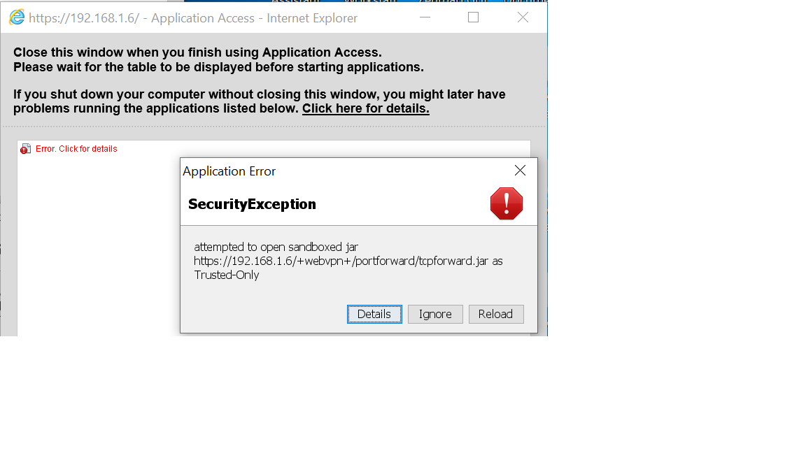 NetSysHorizon: Attempted to open sandboxed jar as trusted only error ... NetSysHorizon: Attempted to open sandboxed jar as trusted only error ...