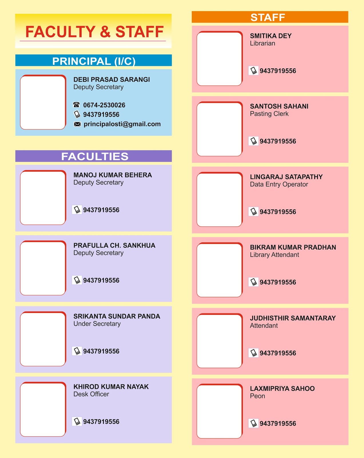 ODISHA SECRETARIAT TRAINING INSTITUTE: FACULTY