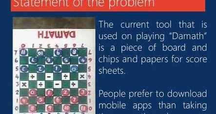 Techniques in Playing Damath