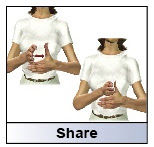 HearMyHands ASL: sign: SHARE ... We're doing a lot of learning about ...