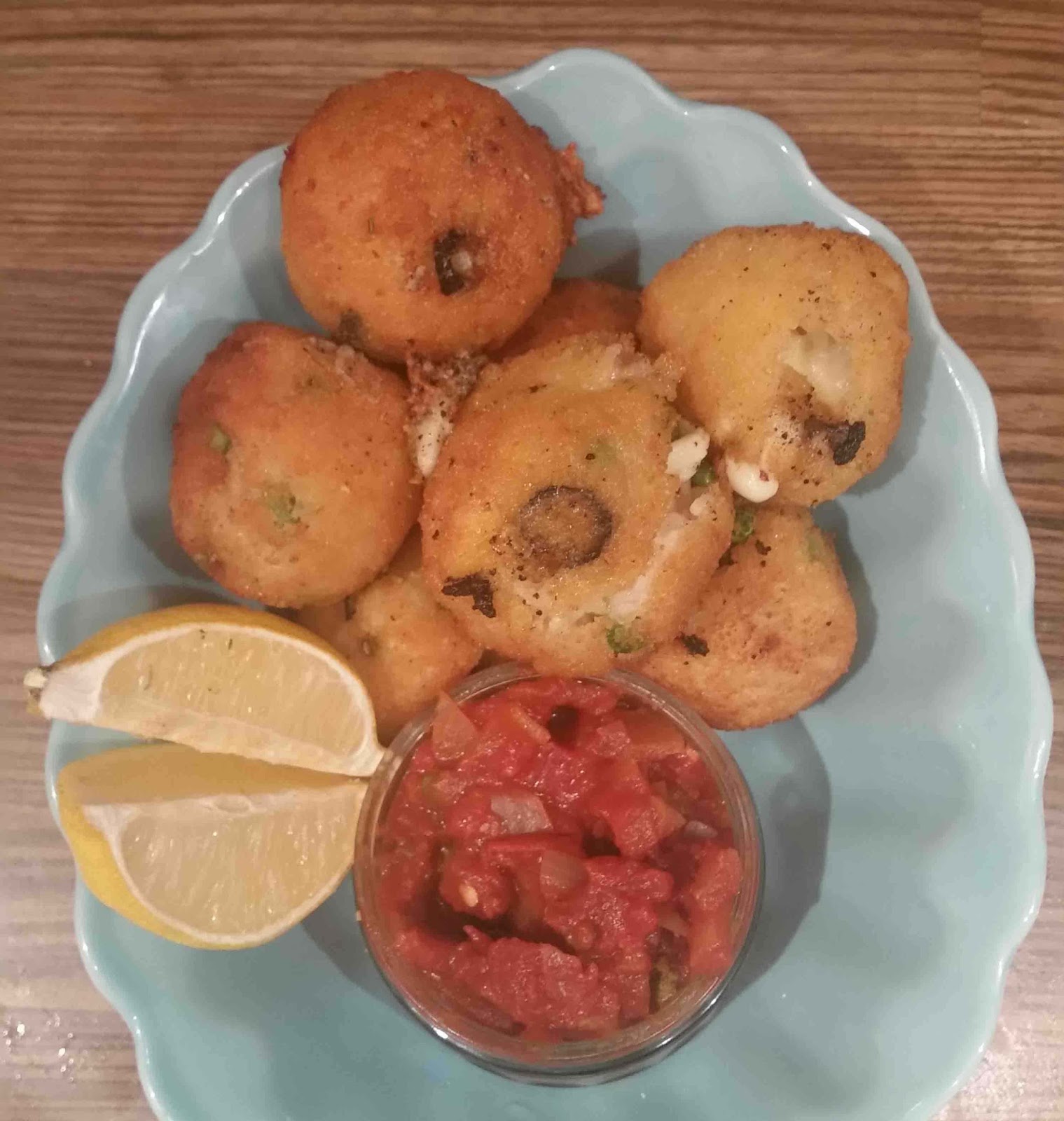 VEGGIE DU JOUR: LEMON PEA AND BLACK OLIVE ARANCINI