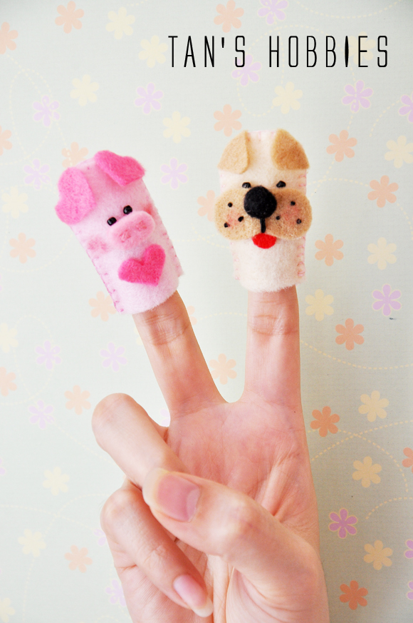 Piggy and Puppy Finger Puppet for Kids ~ Tan's Hobbies