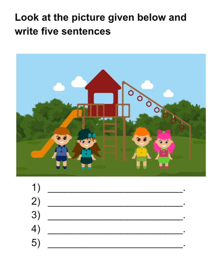 Picture reading worksheet for students