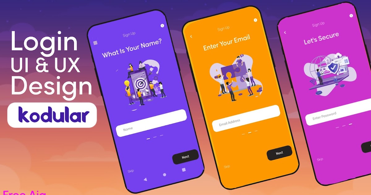 Login,SignUp Ui/UX Challange Koduler : How To Design UI In Koduler | Free Aia #2