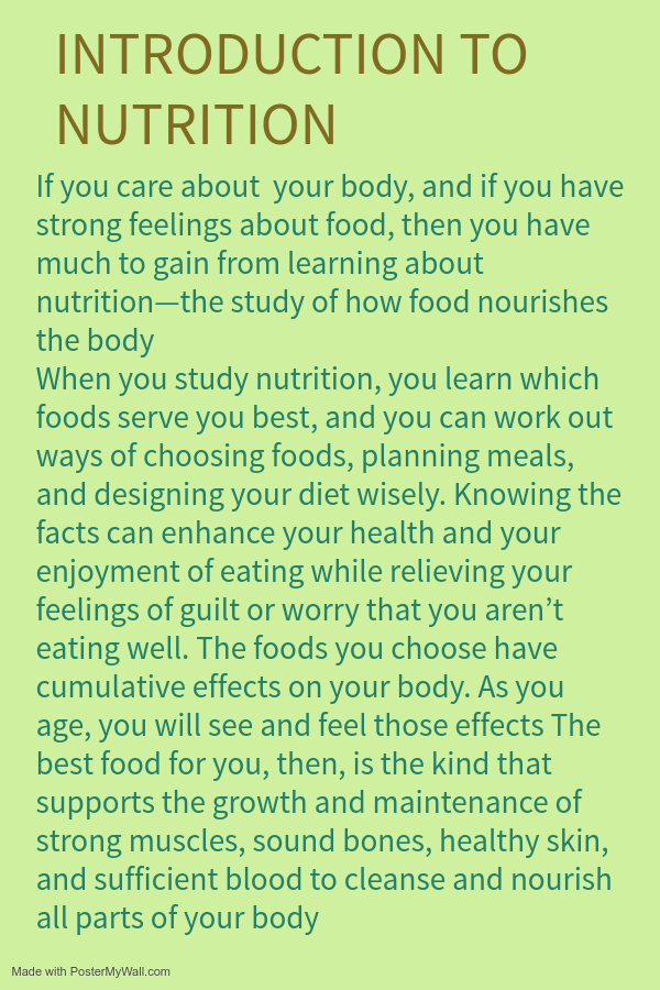 introduction to nutrition
