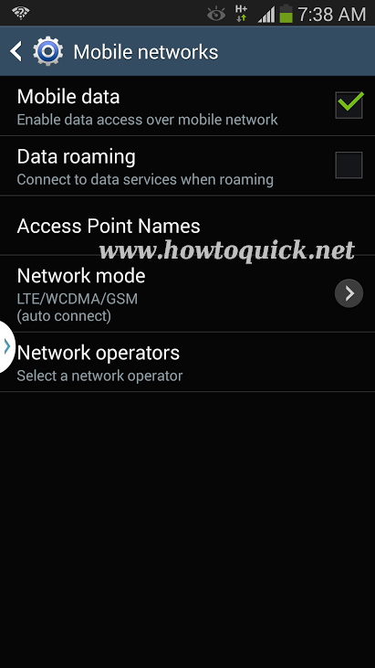 Samsung Galaxy Note 3 to LTE network mode settings