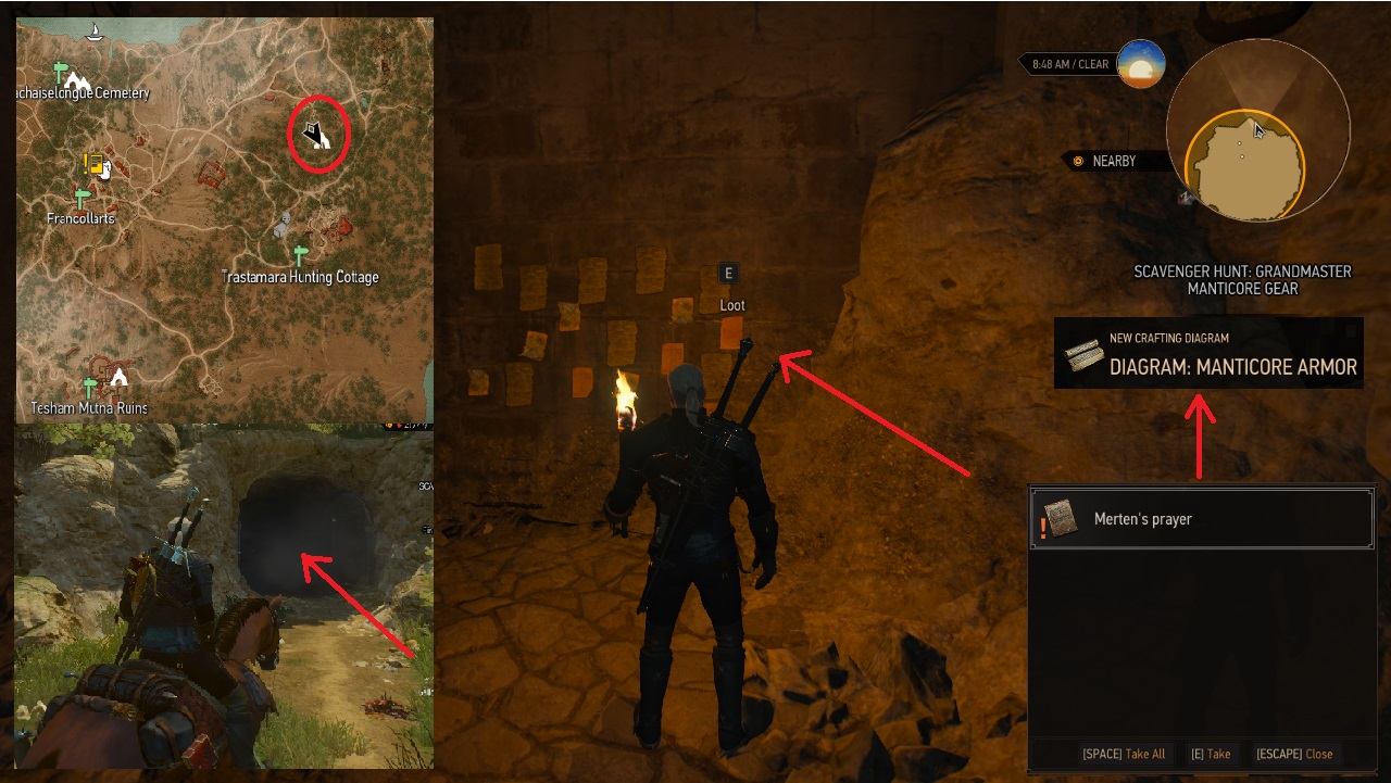 THE WITCHER 3 : MANTICORE ARMOR SET DIAGRAM, LOKASI & CARA ...