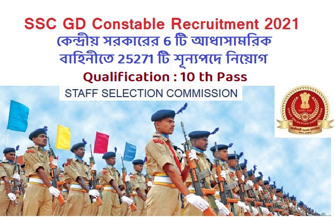 SSC GD পরীক্ষার মাধ্যমে কেন্দ্রীয় সরকারের 6 টি আধাসামরিক বাহিনীতে ...