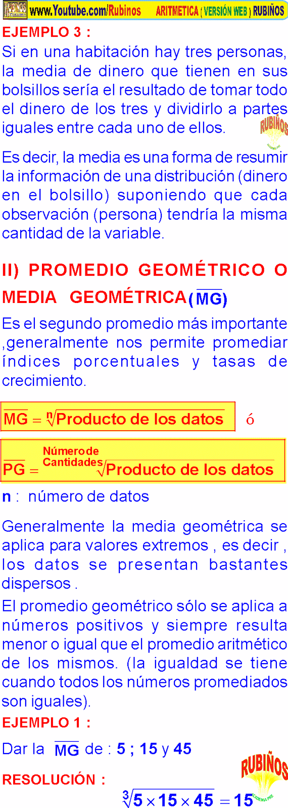 PROMEDIOS EJEMPLOS Y EJERCICIOS RESUELTOS
