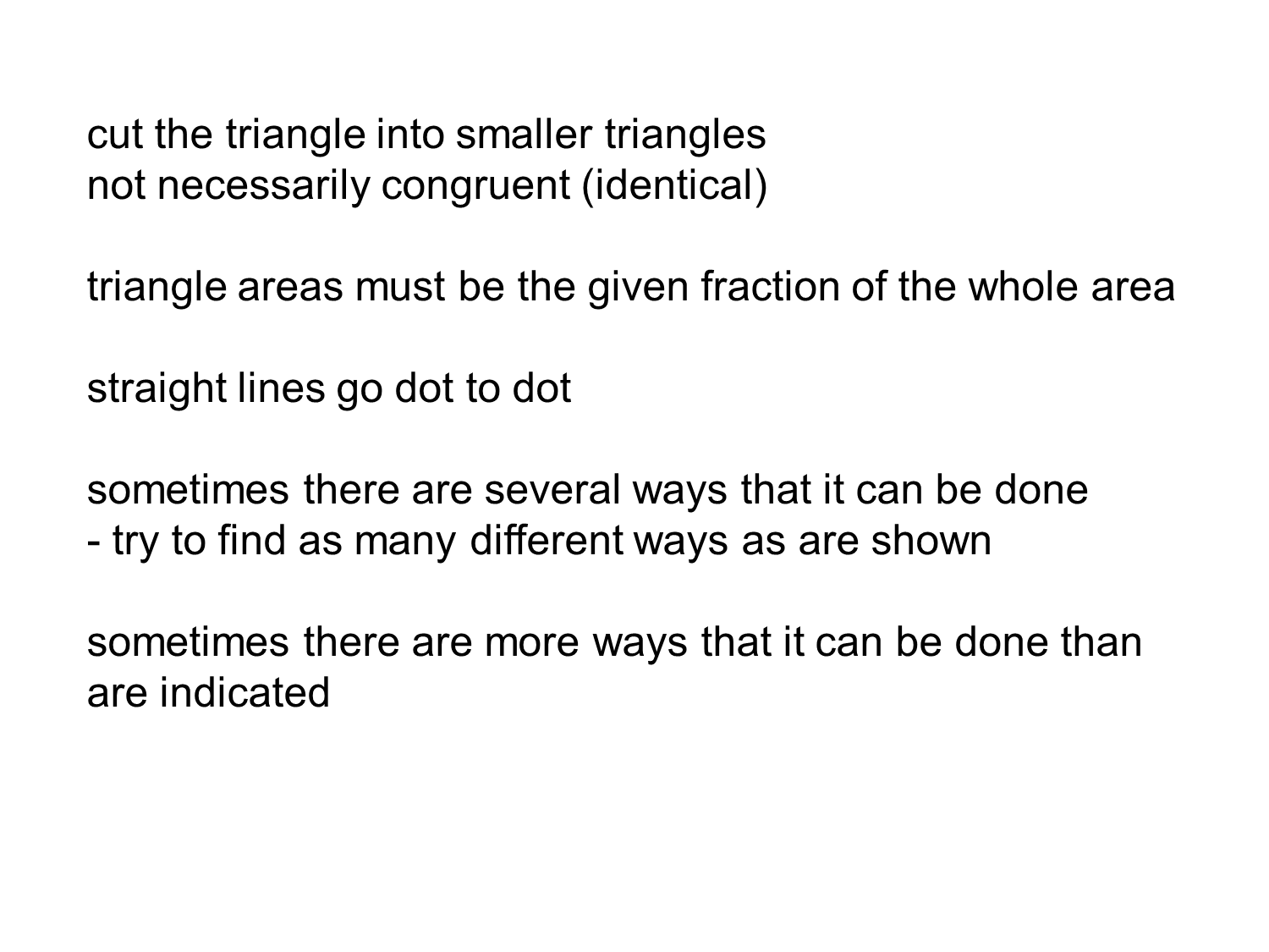 MEDIAN Don Steward mathematics teaching: triangles cut into triangles