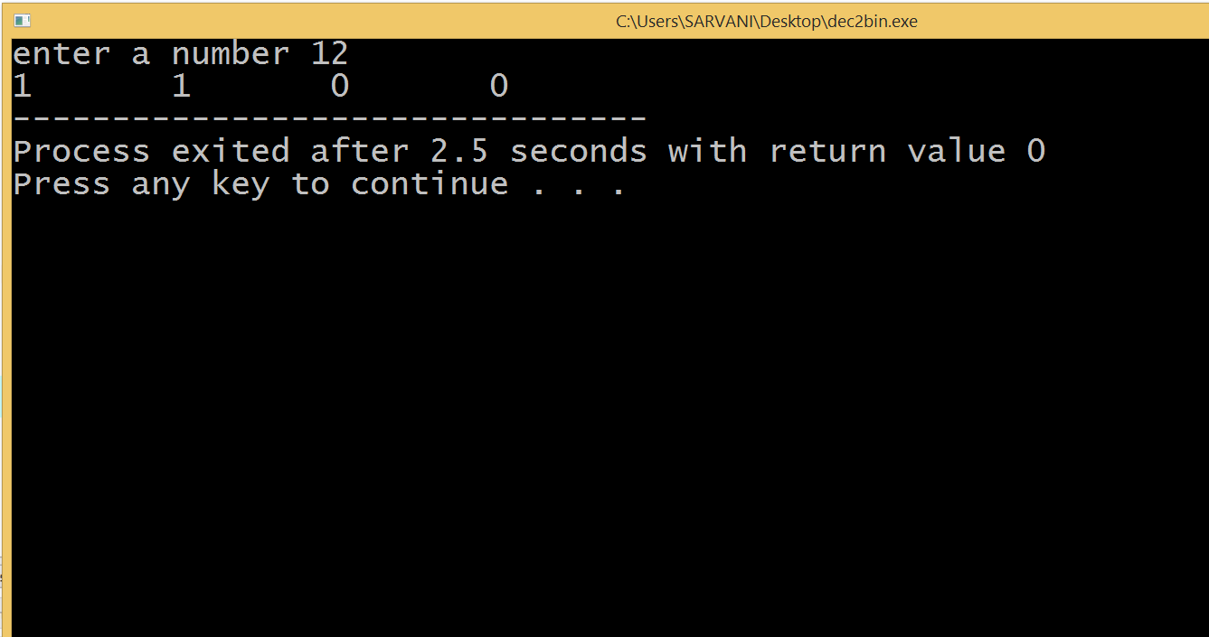 Technology Blog : Recursive Function in C to Convert Decimal number to ...