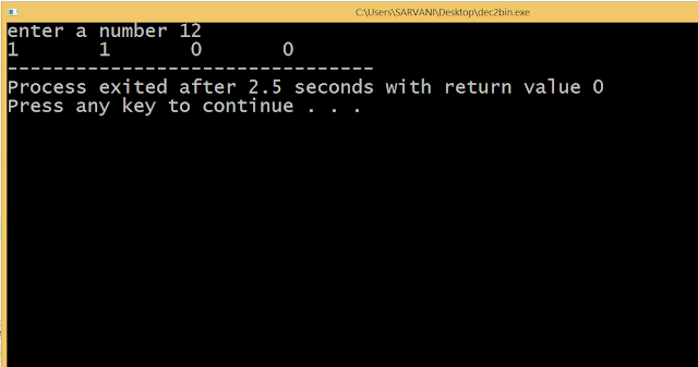 Technology Blog : Recursive Function in C to Convert Decimal number to ...