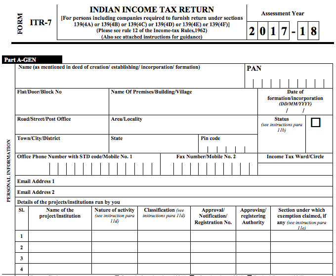 All About ITR-7 Form