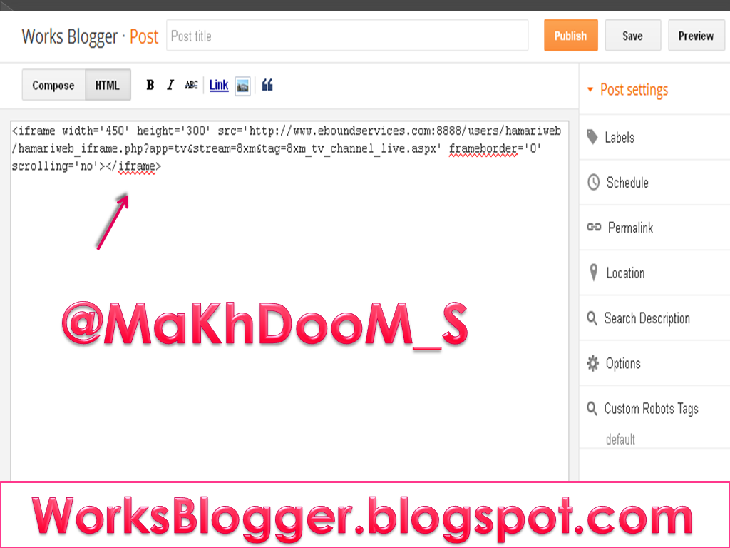 Works Blogger: How to Add Videos / TV Channels on Blogger (Blogspot) Blog