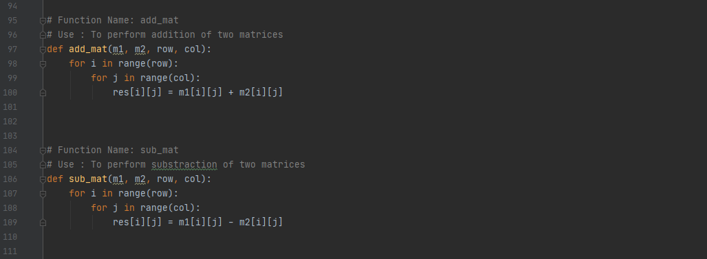 Data Structures And Algorithms Group A Python Program For Matrix Addition Substraction