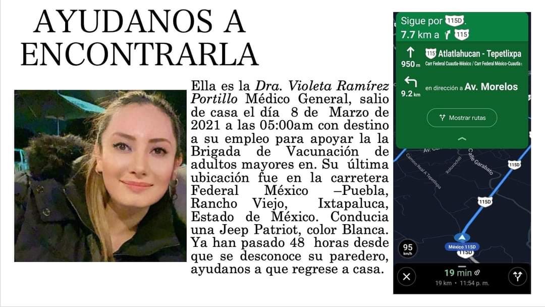 prontarespuesta: AYUDANOS A ENCONTRAR A VIOLETA RAMIREZ, POR FAVOR