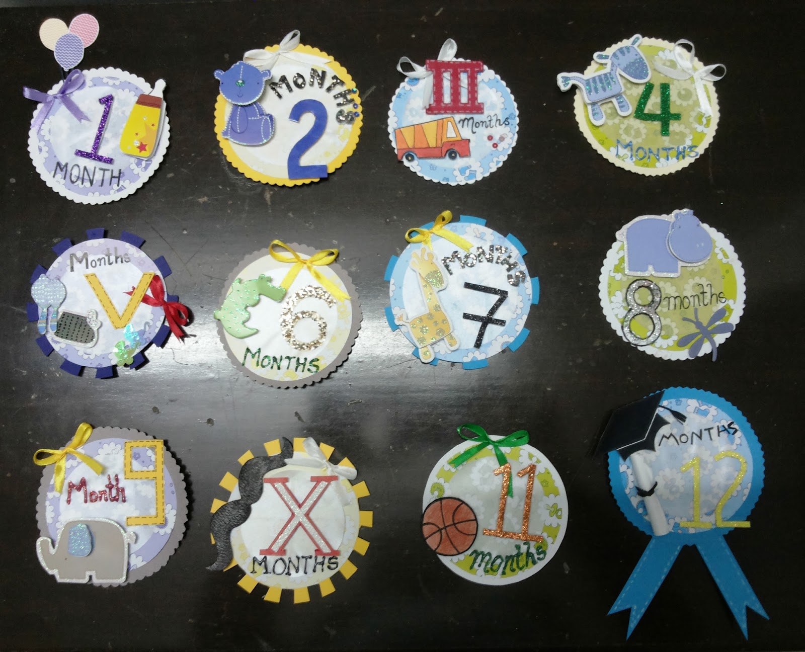 VREnchanted Color, Craft & more....: Baby Onesie Monthly Sticker/ Tags