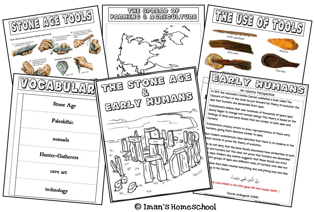 Iman's Home-School: The Stone Age & Early Humans Interactive Notebook