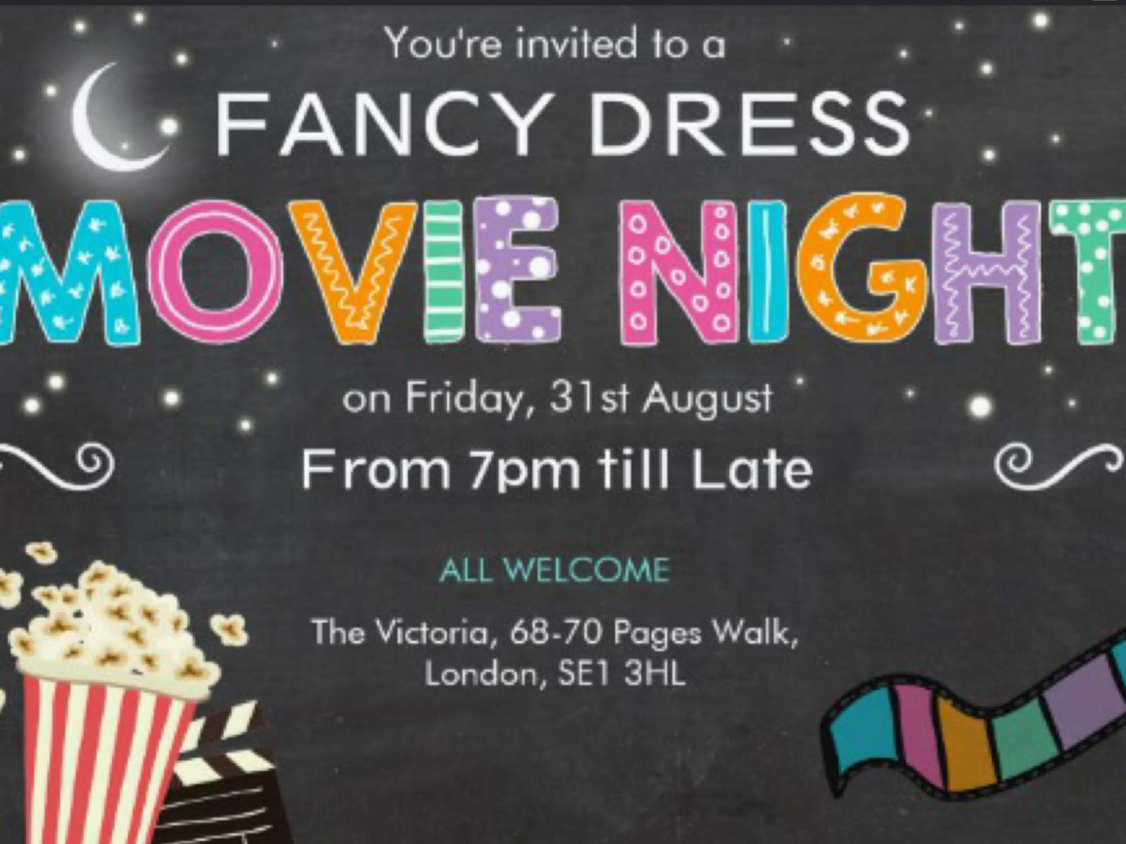 THE VICTORIA PAGES WALK LONDON SE1 4HL: FANCY DRESS ... MOVIE NIGHT