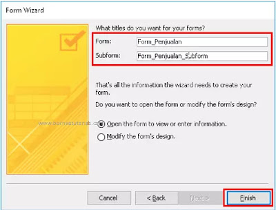 Cara Membuat Form Wizard di Ms Access 2013 - Borneotutorials.blogspot.com