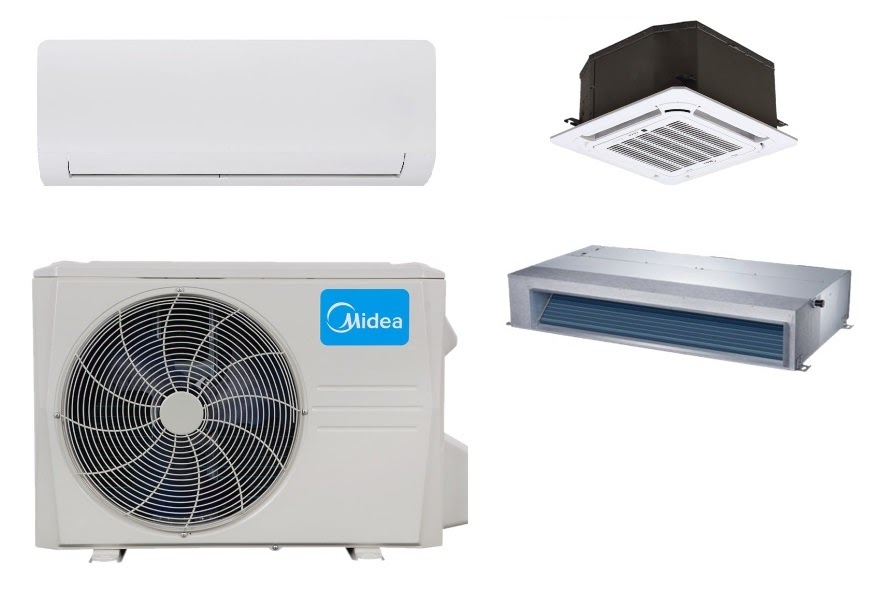 All New Mini Split Ductless HeatPump Systems: Midea 9000 BTU Ductless ...