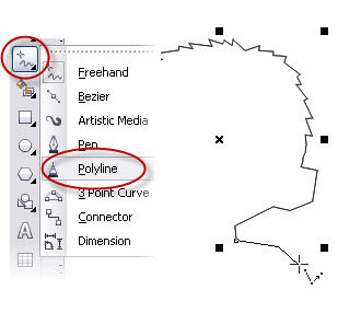 Mendesain Kartun dengan Menu Polyline Tool(corel draw)