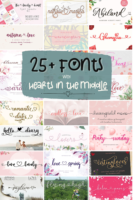 25+ Fonts with Hearts In the Middle (And How to Use Them in Silhouette ...