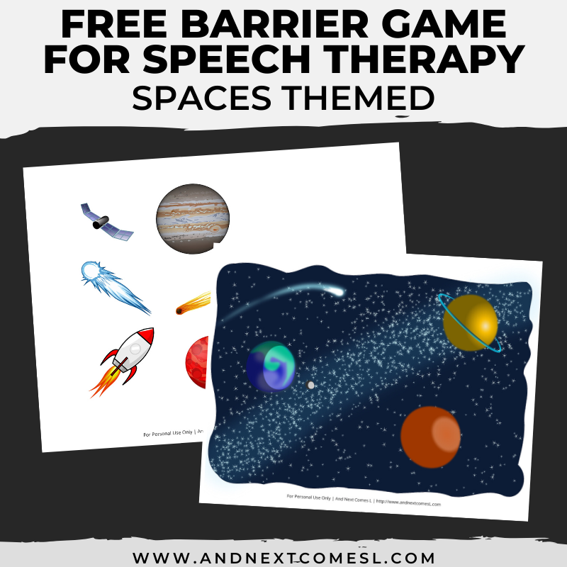Free Printable Outer Space Barrier Game for Speech Therapy | And Next ...