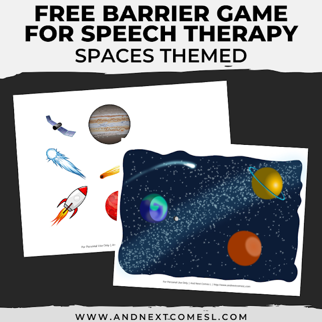Free Printable Outer Space Barrier Game for Speech Therapy | And Next ...