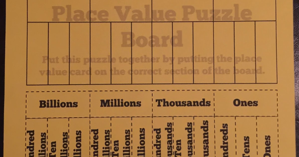 My Math Imagination: Place Value Puzzle