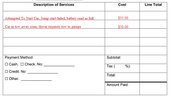 Free Printable Towing Receipts - Invoice Template