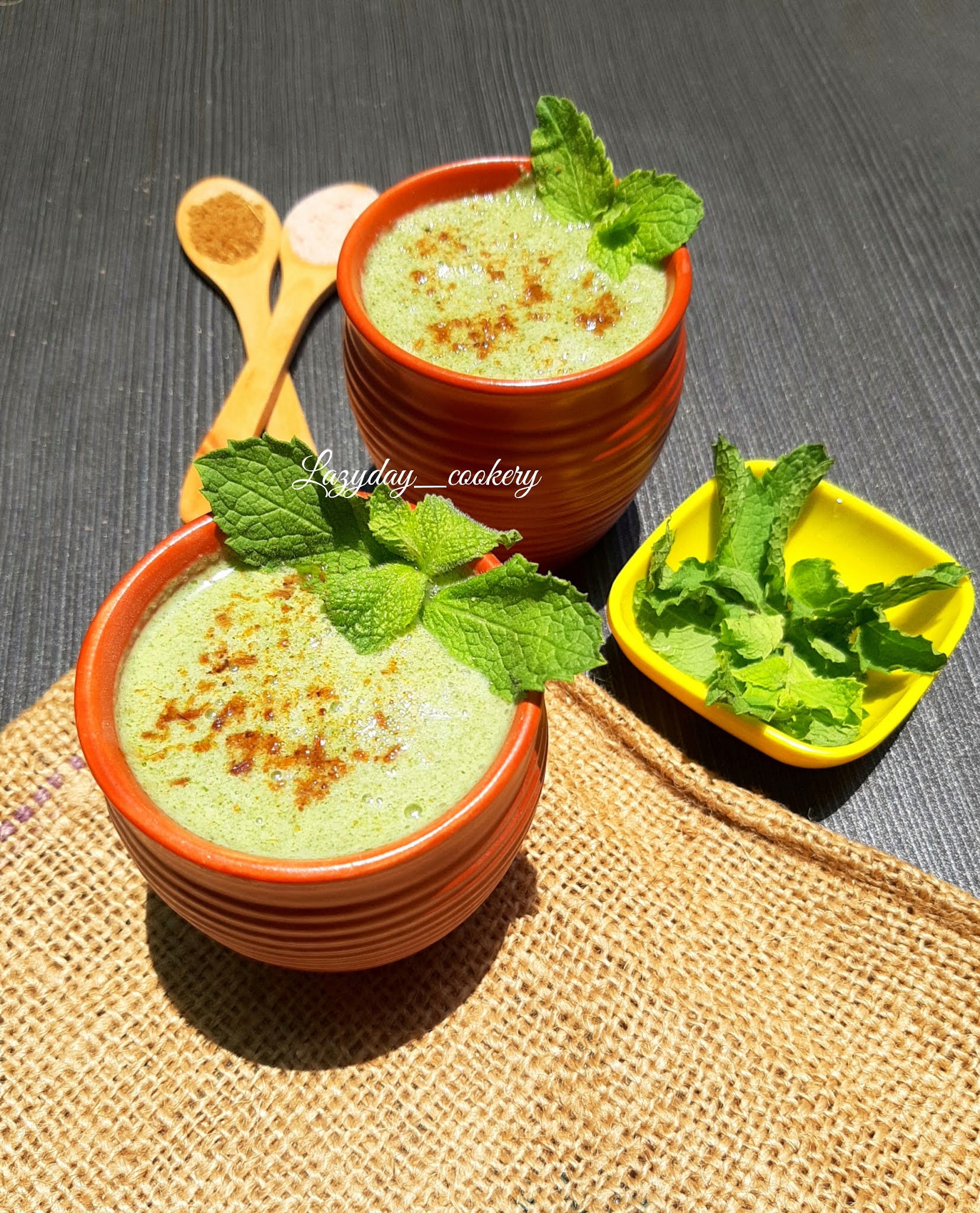 Smoked Mint Buttermilk/ Pudina Chaas