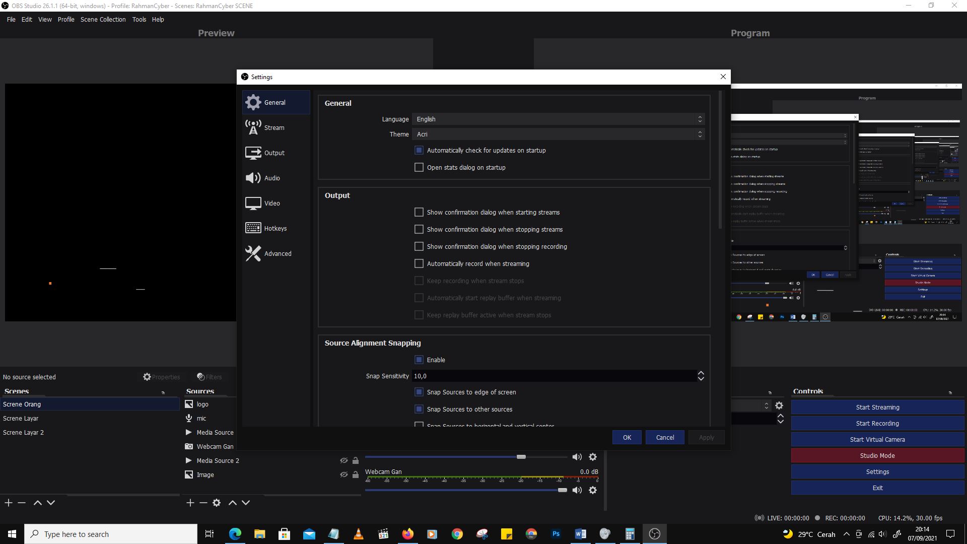 How to Change OBS Stream Software's Default Display - MyShortTips