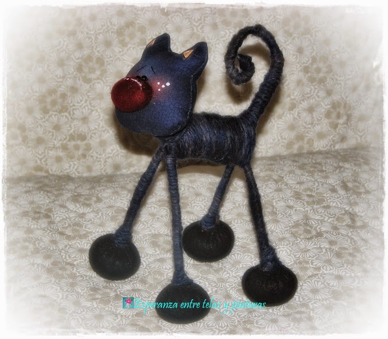 Esperanza entre telas y pinturas: Tutorial: Gato en alambre y lana