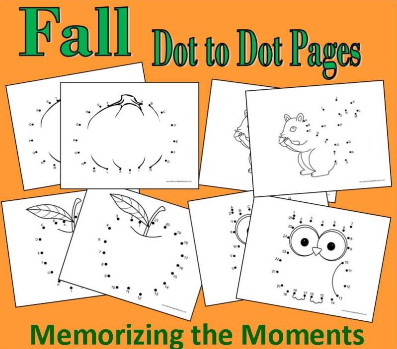 Memorizing the Moments: Fall Dot to Dot Pages
